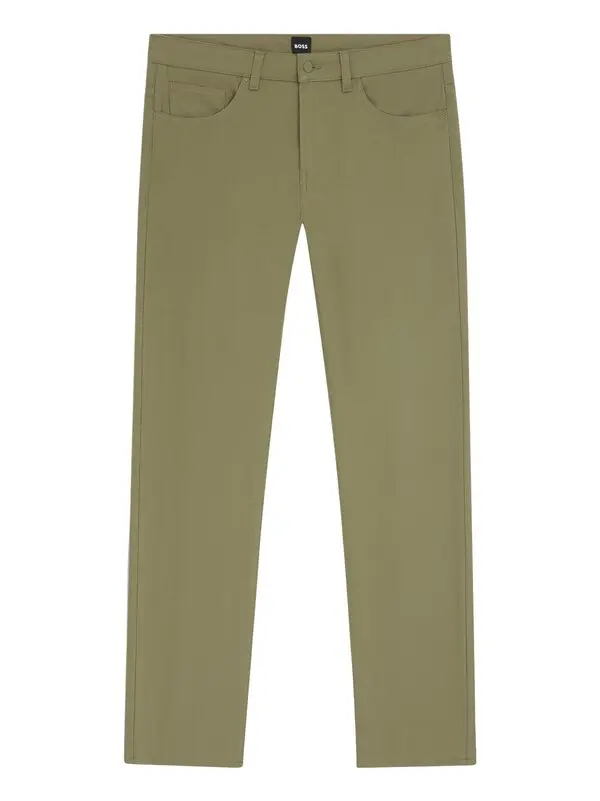 BOSS Delaware Slim-fit Twill Trousers - Green