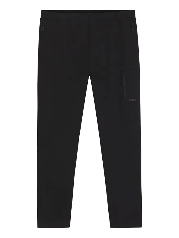 BOSS Regular-fit Tracksuit Bottoms With Decorative Reflective Details - Black