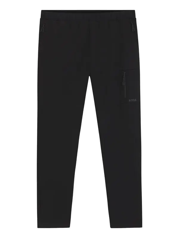 BOSS Regular-fit Tracksuit Bottoms With Decorative Reflective Details - Black