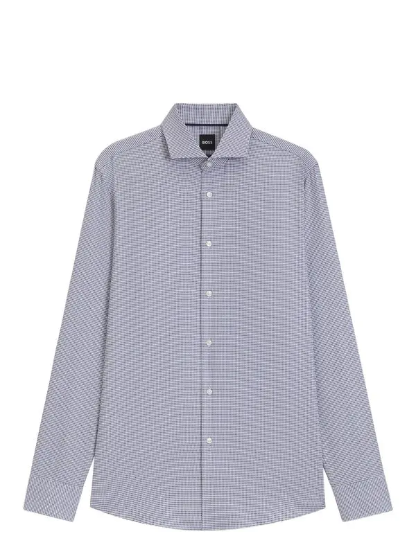 BOSS Slim-fit Shirt In Structured Cotton - Light Blue