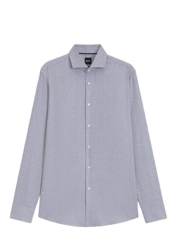 BOSS Slim-fit Shirt In Structured Cotton - Light Blue
