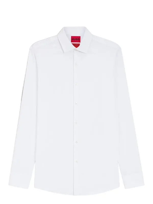 Hugo Slim-fit Shirt In Stretch Twill - White