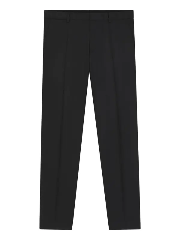 BOSS Slim-fit Virgin-wool Serge Trousers - Black
