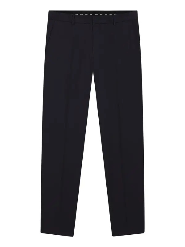 BOSS Slim-fit Virgin-wool Serge Trousers - Dark Blue