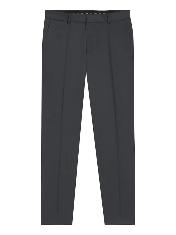 BOSS Slim-fit Virgin-wool Serge Trousers - Dark Grey