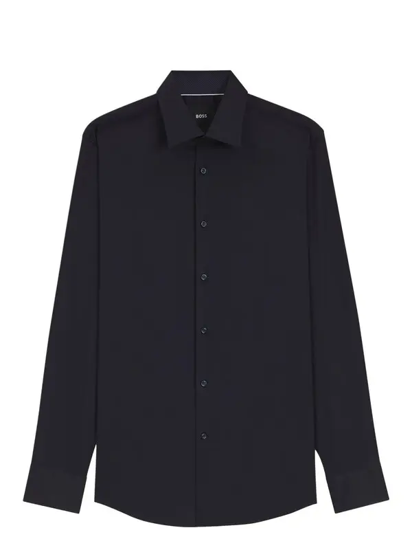 BOSS Slim-fit Shirt In Easy-iron Cotton Poplin - Dark Blue