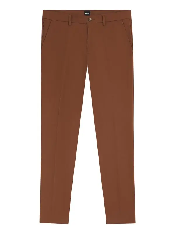 BOSS Slim-fit Cotton-blend Twill Pants - Brown