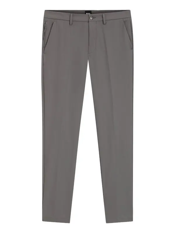 BOSS Slim-fit Cotton-blend Twill Pants - Dark Grey