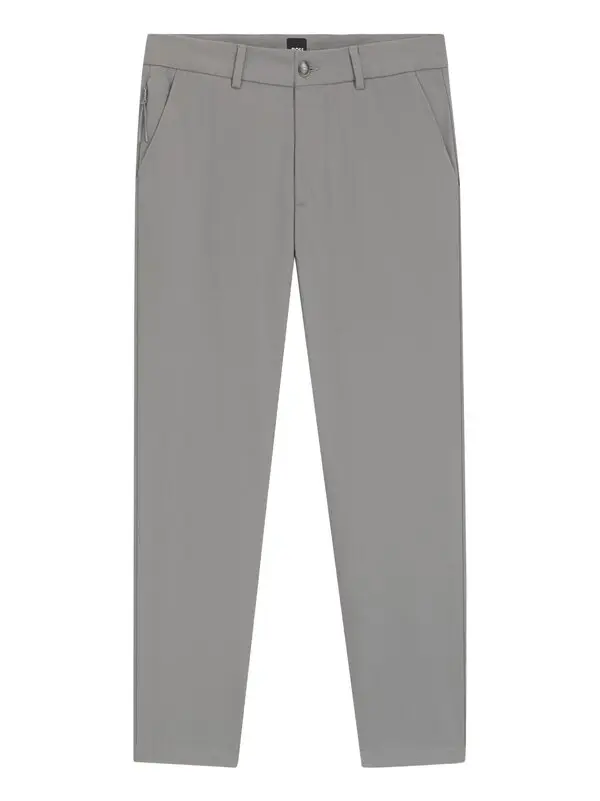 BOSS Slim-fit Cotton-blend Twill Pants - Light Grey