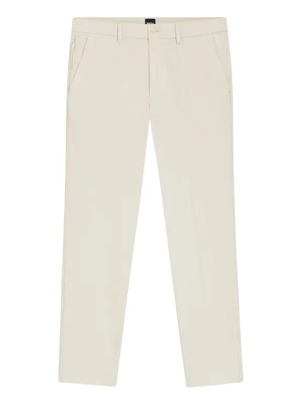 BOSS Slim-fit Cotton-blend Twill Pants - White