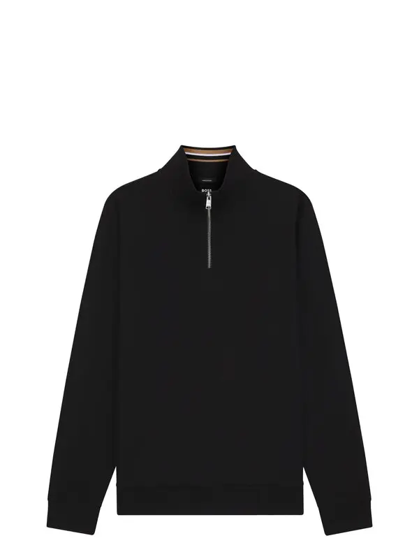 BOSS Quarter-zip Regular Fit Sweatshirt - Black