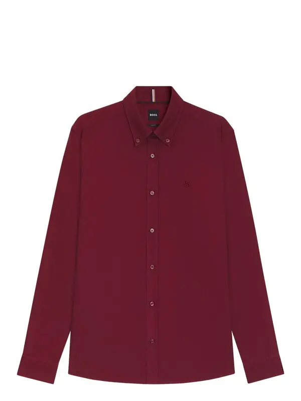 BOSS Slim-fit Shirt In Oxford Cotton - Dark Red
