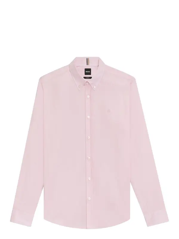 BOSS Slim-fit Shirt With Double B Monogram - Light Pink