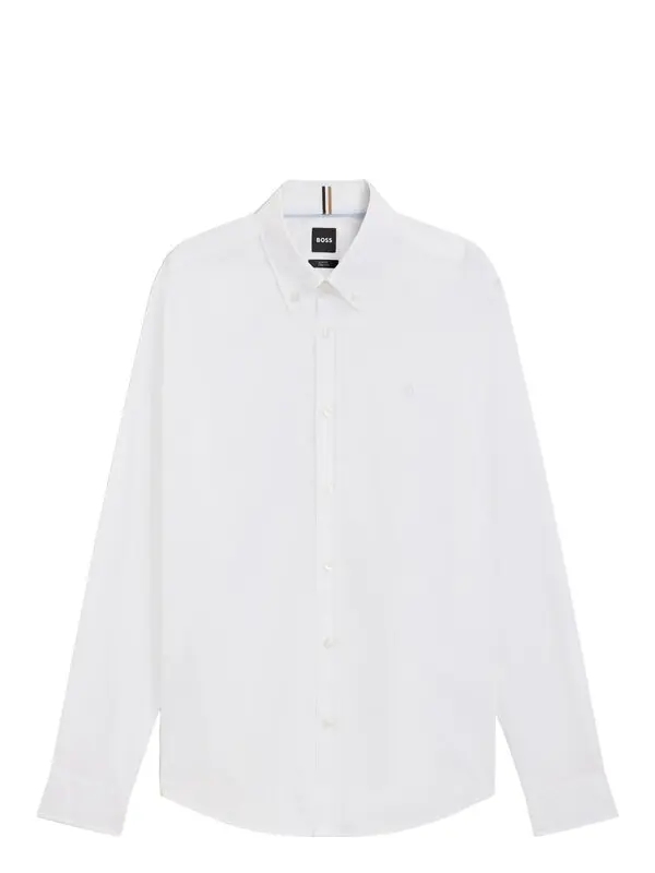 BOSS Slim-fit Shirt With Double B Monogram - White