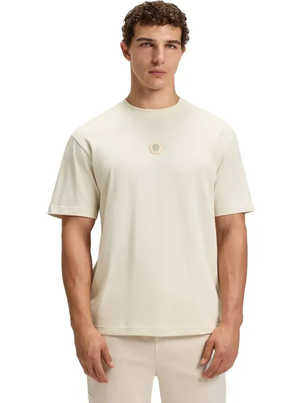 BOSS Cotton-jersey T-shirt With Double B Monogram - White