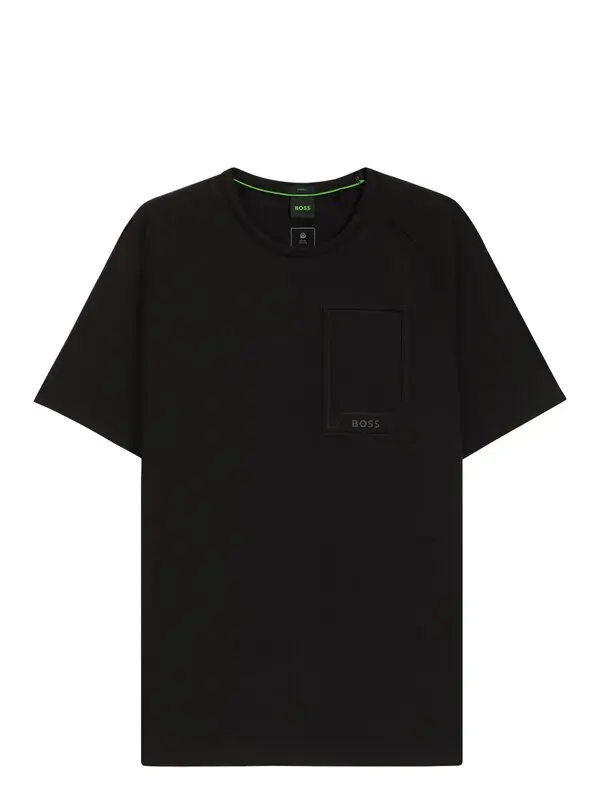 BOSS Stretch-cotton T-shirt With Moisture-wicking Comfort - Black