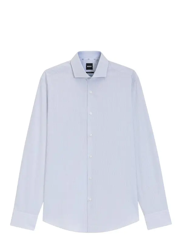 BOSS Regular-fit Shirt In Structured Cotton - Light Blue