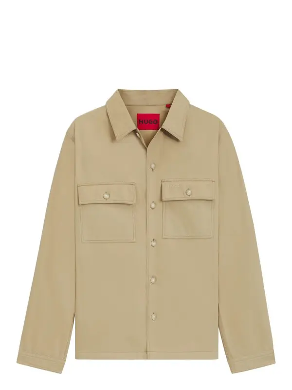 Hugo Oversized-fit Shirt In Cotton Twill - Beige