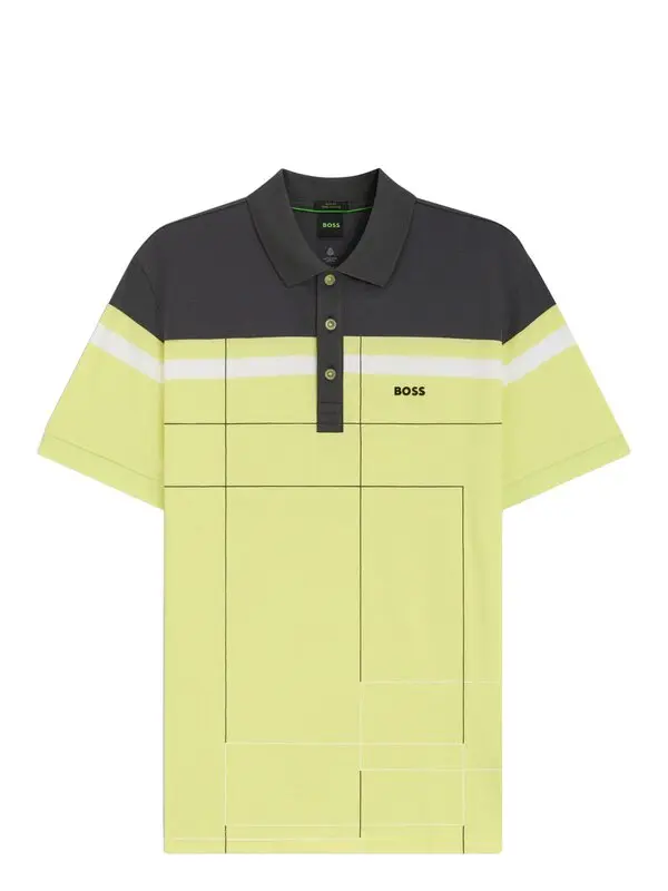 BOSS Stretch-cotton Slim-fit Polo Shirt With Quick-dry Function - Light Green