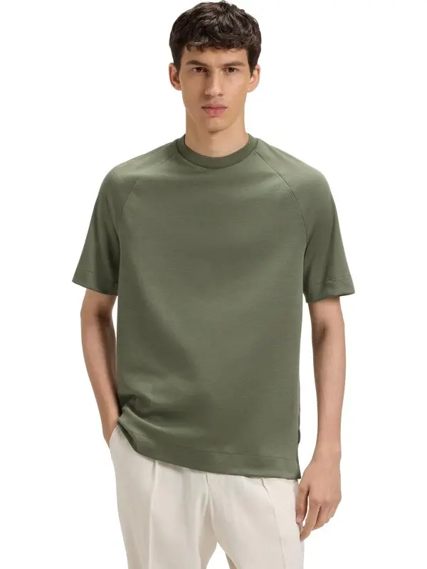 BOSS Regular-fit T-shirt In Mercerised Stretch Fabric - Green