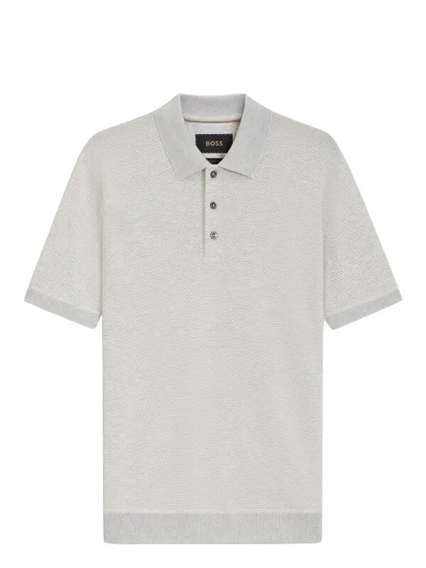 BOSS Regular Fit Cotton-silk Polo Shirt With Mercerised Finish - White