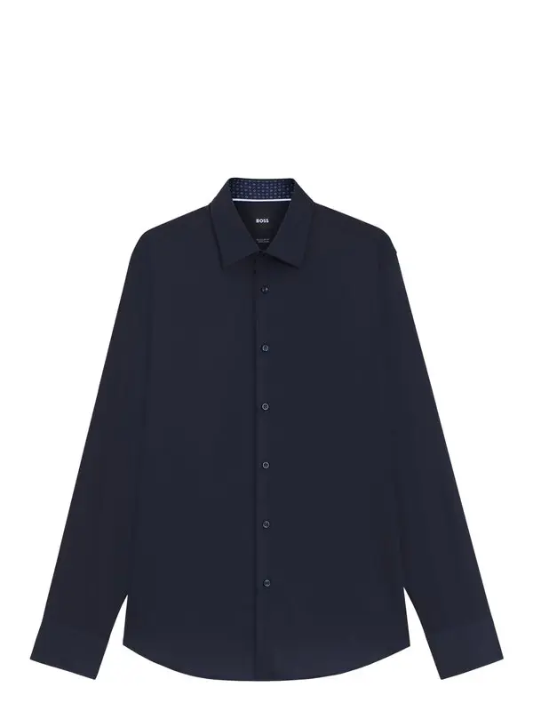 BOSS Easy-iron Regular-fit Shirt In Cotton Poplin - Dark Blue
