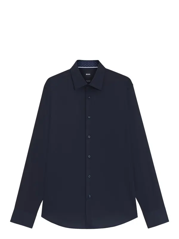 BOSS Easy-iron Regular-fit Shirt In Cotton Poplin - Dark Blue