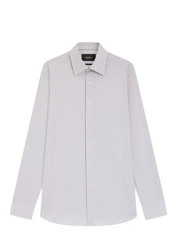 BOSS Regular-fit Shirt In An Italian-made Cotton Blend - Light Grey