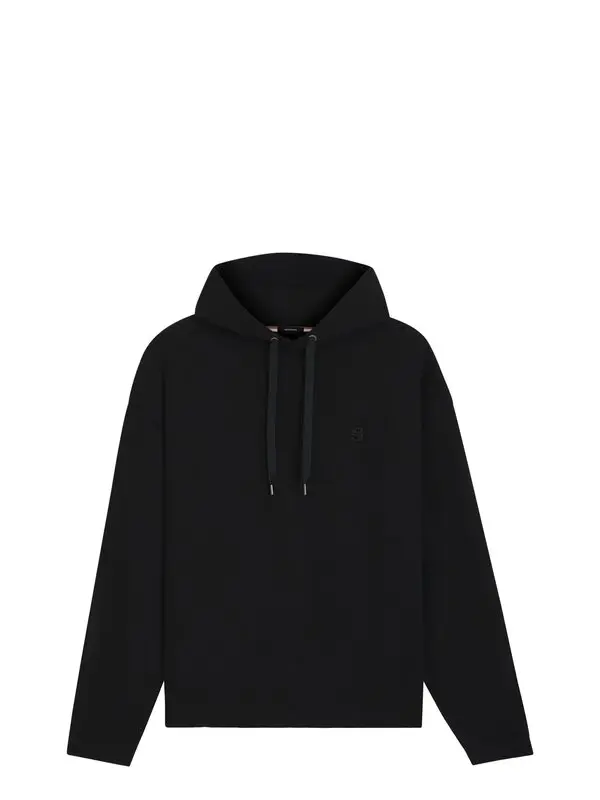 BOSS Relaxed-fit Hoodie In Mercerized Cotton - Black