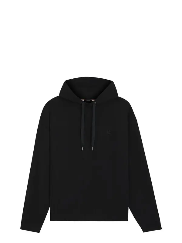 BOSS Relaxed-fit Hoodie In Mercerized Cotton - Black