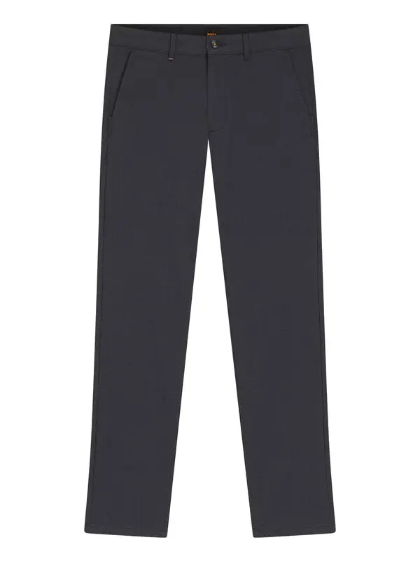 BOSS Patterned Slim-fit Trousers - Dark Blue