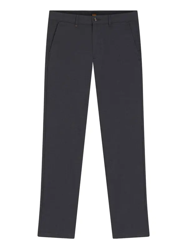BOSS Patterned Slim-fit Trousers - Dark Blue