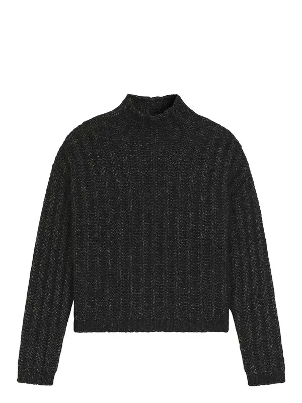 Hugo Knitted Sweater With Ribbed Structure - Black