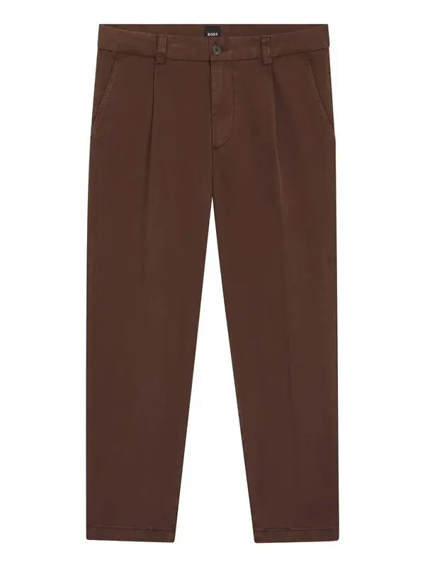 BOSS Tapered-fit Trousers - Dark Brown