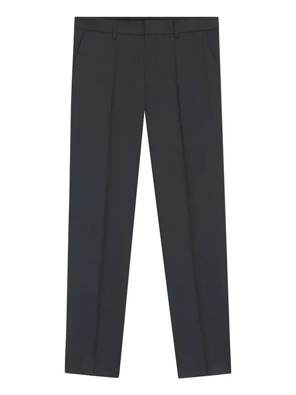 BOSS Regular-fit Trousers In Virgin-wool Serge - Dark Grey