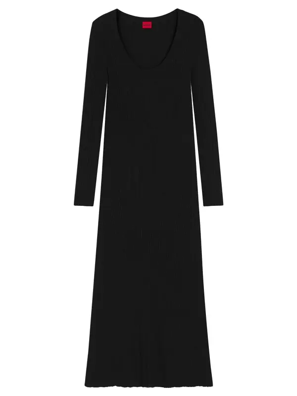 Hugo Ribbed Midi Dress - Black
