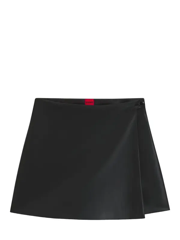 Hugo Faux-leather Mini Skort - Black