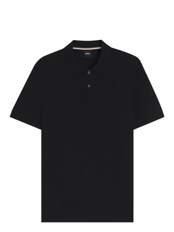 BOSS Pallas Logo-detail Polo Shirt In Cotton Piqu - Black