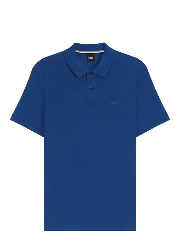 BOSS Pallas Logo-detail Polo Shirt In Cotton Piqu - Blue