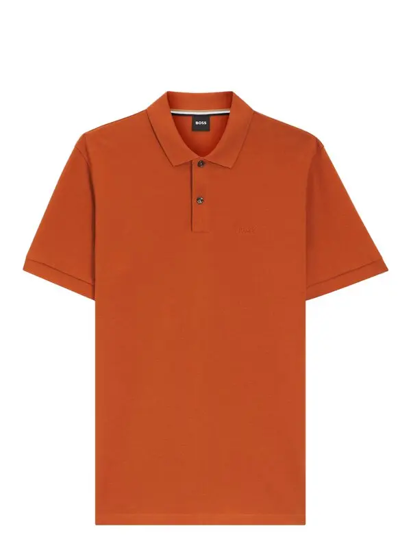 BOSS Pallas Logo-detail Polo Shirt In Cotton Piqu - Dark Orange