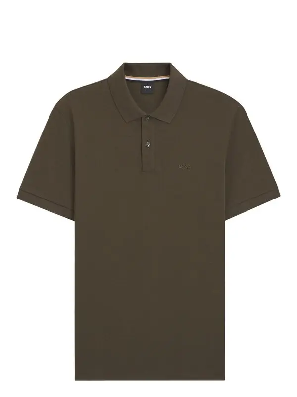 BOSS Pallas Logo-detail Polo Shirt In Cotton Piqu - Light Green