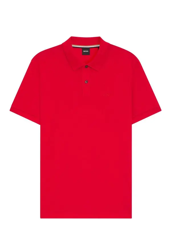 BOSS Pallas Logo-detail Polo Shirt In Cotton Piqu - Red