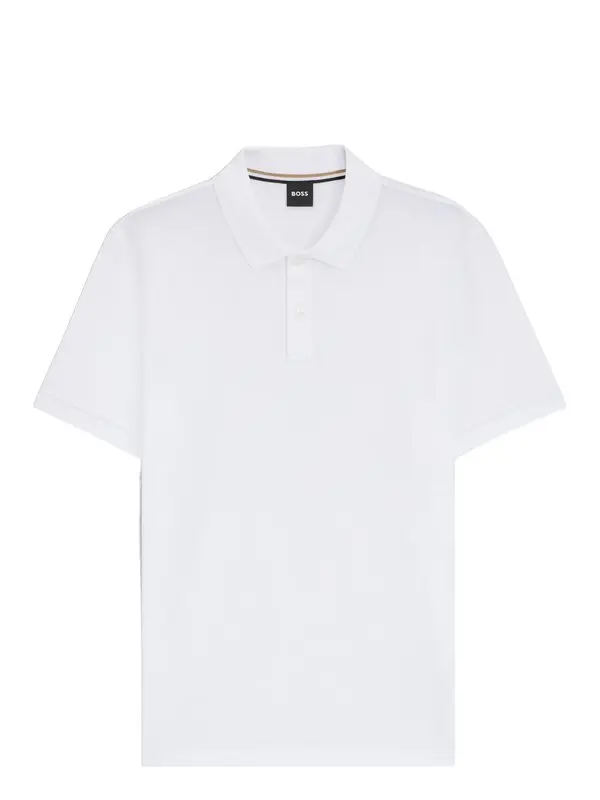 BOSS Pallas Logo-detail Polo Shirt In Cotton Piqu - White