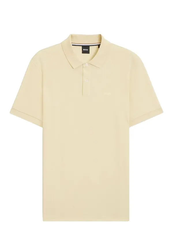 BOSS Pallas Logo-detail Polo Shirt In Cotton Piqu - Yellow