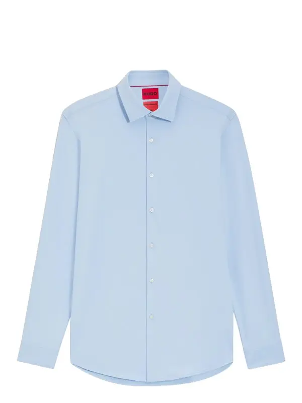 Hugo Slim-fit Shirt In Performance-stretch Jersey - Light Blue