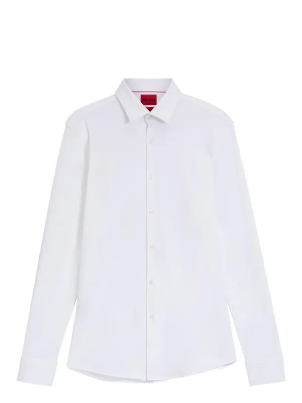 Hugo Slim-fit Shirt In Performance-stretch Jersey - White