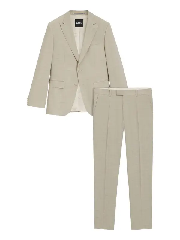 BOSS Slim-fit Suit In Checked Stretch Wool - White