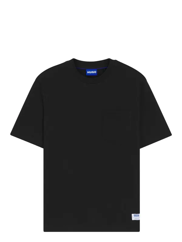 Hugo Logo-label T-shirt In Cotton Jersey - Black