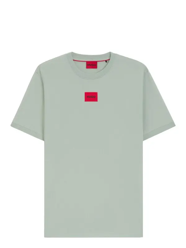 Hugo Logo-label T-shirt In Cotton Jersey - Light Green
