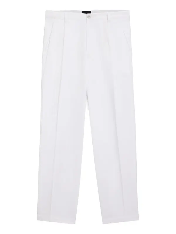 BOSS Relaxed-fit Cotton Twill Pants - White
